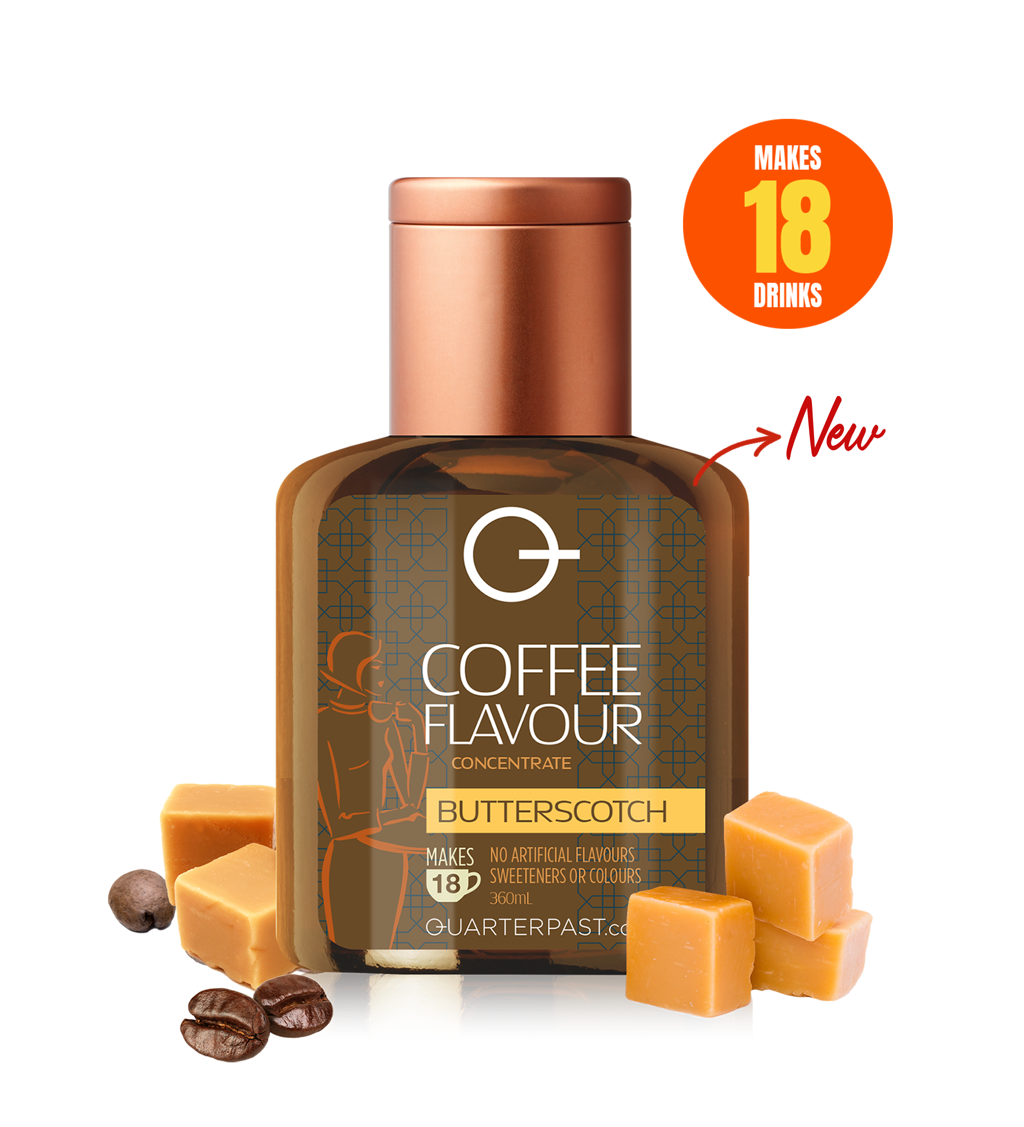 Butterscotch Coffee Flavour 360mL – QUARTERPAST NZ
