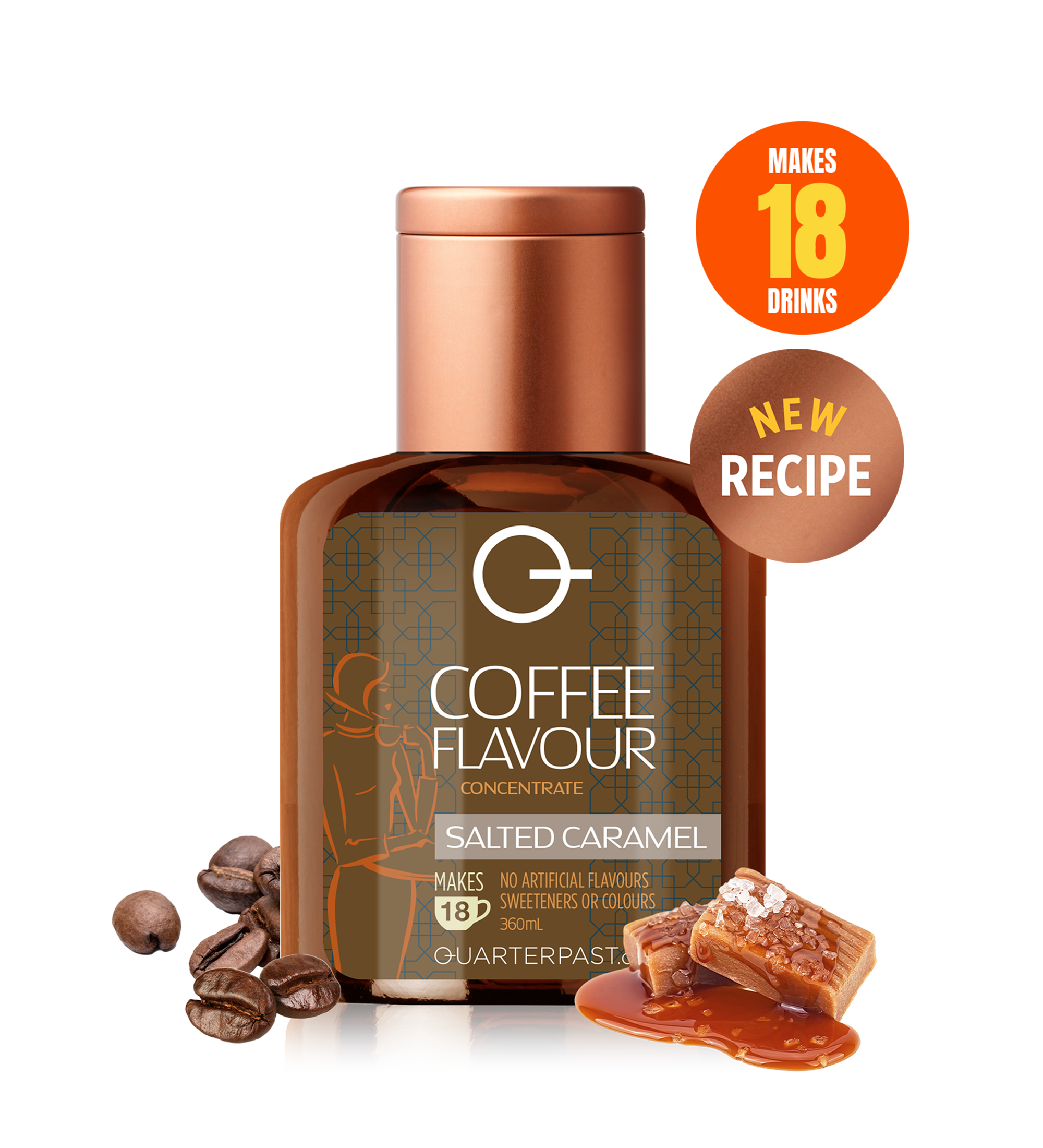 Salted Caramel Coffee Flavour 360mL – QUARTERPAST NZ