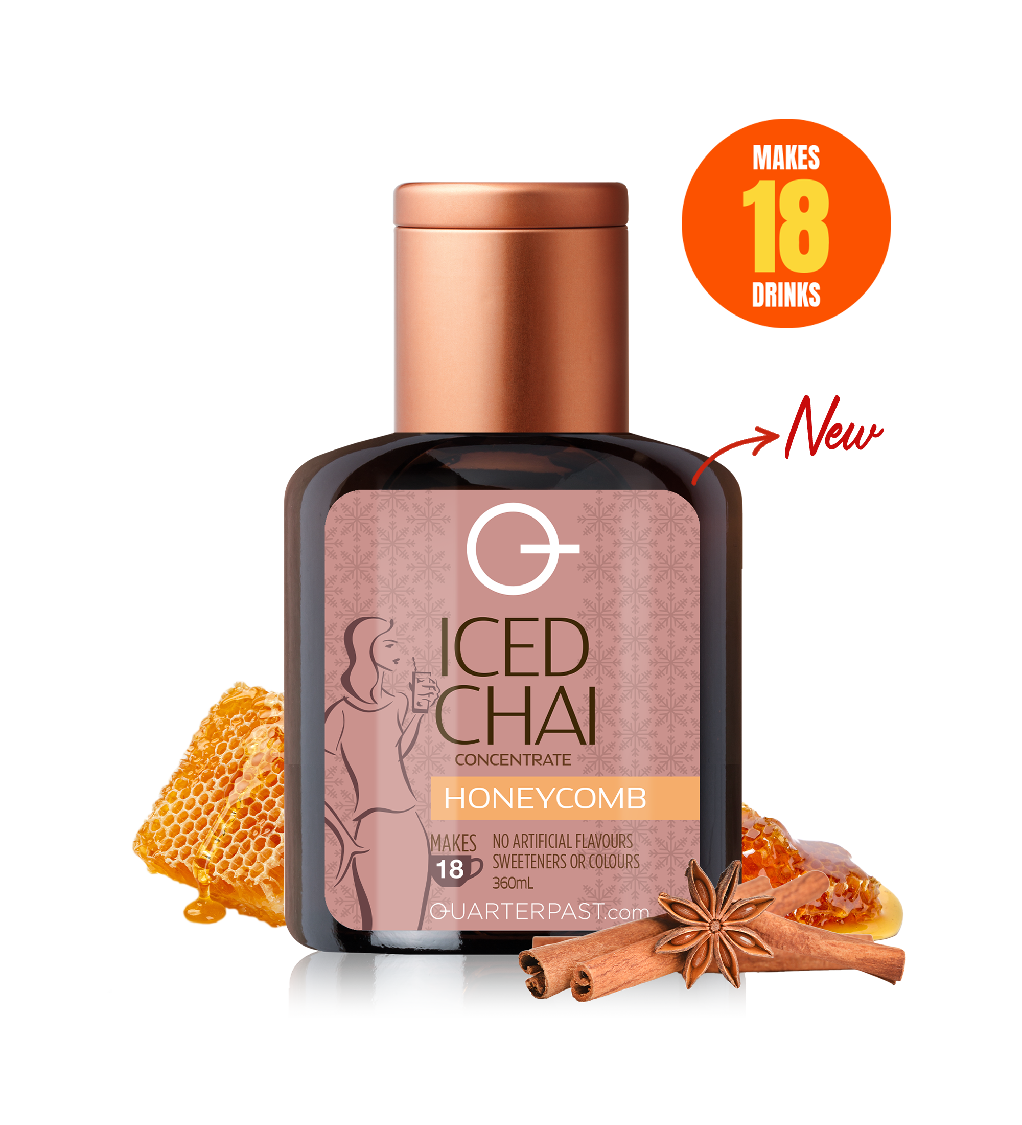Iced Chai - Honeycomb 360mL – QUARTERPAST NZ